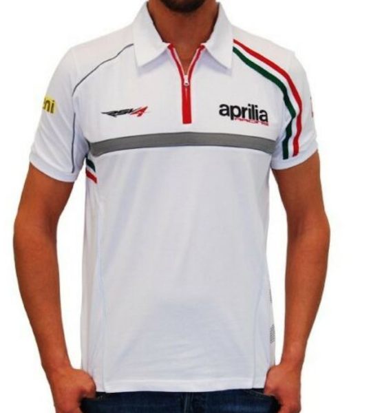 【楽天市場】★送料無料★Aprilia Official Team White Polo アプリリア オフィシャル ポロシャツ 半袖 ホワイト ...