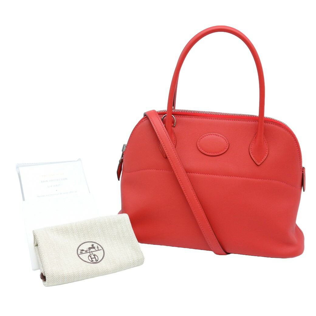【楽天市場】【お値引き】【美品】HERMES エルメス ボリード 27 ハンドバッグ ヴォースイフト レザー ヴァーミリオン レッド 赤 ♯D ...