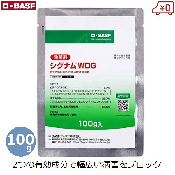 【楽天市場】BASF シグナムWDG 殺菌剤 100g 病害予防 病害対策 粒剤 灰色腐敗病 灰色かび病 菌核病 べと病 さび病 うどんこ病 野菜 菜園 防除剤 殺菌 農薬 農作物：S．S．N