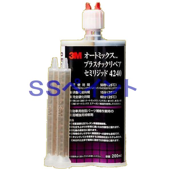 【楽天市場】3M 4240 オートミックス プラスチックリペア セミリジッド 200ml：SSペイント