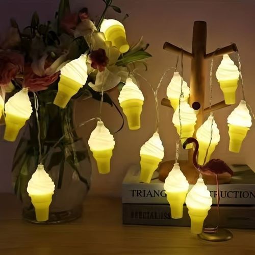 【楽天市場】Ice Cream String Light LED 10球 アイスクリーム ストリングライト 電池式 ソフトクリーム ...