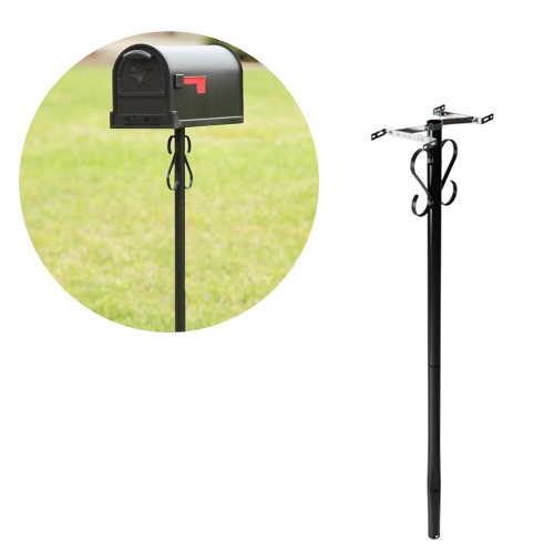 【楽天市場】Gibraltar Mailboxes Round Steel Mailbox Post Black メールボックス ラウンド ...