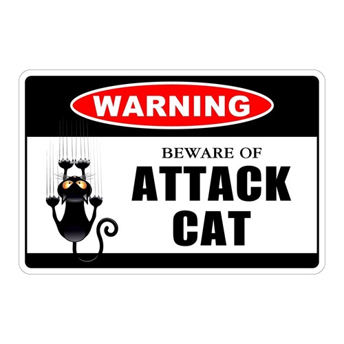【楽天市場】Sticker Warning Beware of Attack CAT ステッカー キャット 注意 ペット 家 部屋 車 猫 ...