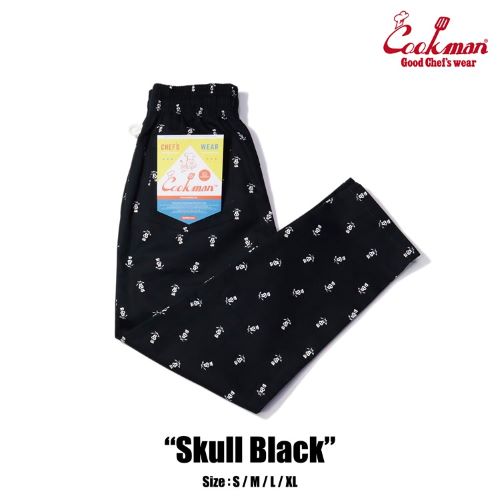 【楽天市場】クックマン シェフパンツ Chef Pants Skull Black スカル ブラック コットン 綿 アメリカ アメリカン ...