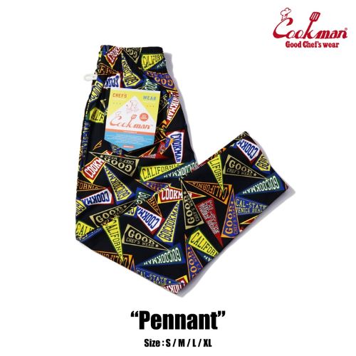 【楽天市場】クックマン シェフパンツ Chef Pants Pennant ペナント ブラック コットン 綿 アメリカ アメリカン ...