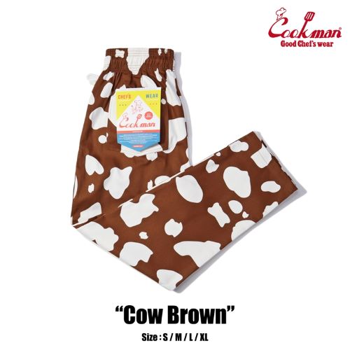 【楽天市場】クックマン シェフパンツ Chef Pants Cow Brown カウ 牛柄 うし ブラウン コットン 綿 アメリカ アメリカン ...