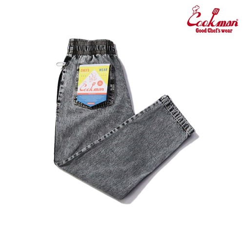 【楽天市場】クックマン シェフパンツ Chef Pants Snow Washed Denim Black スノー ウォッシュ デニム ...