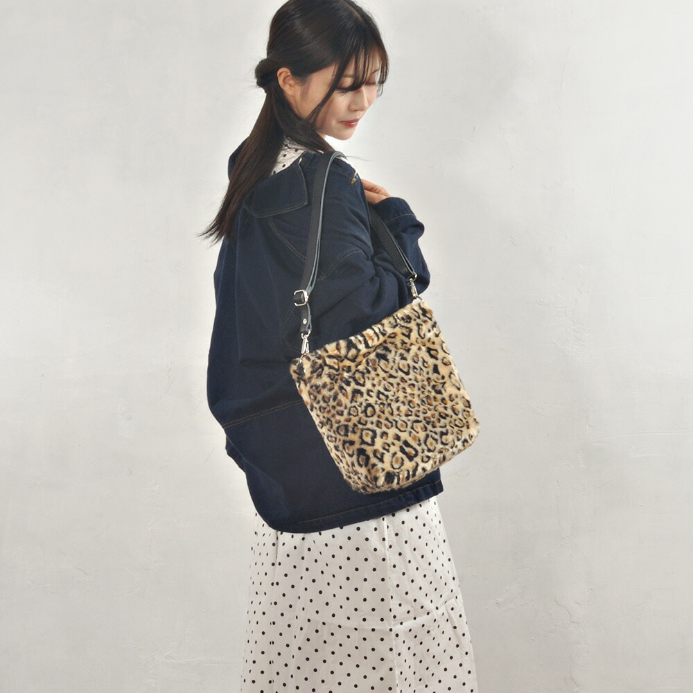 【楽天市場】FERCHI "SHOLDER BAG" LEOPARD FUR Made in Spain. Art no.32872レオパード ...