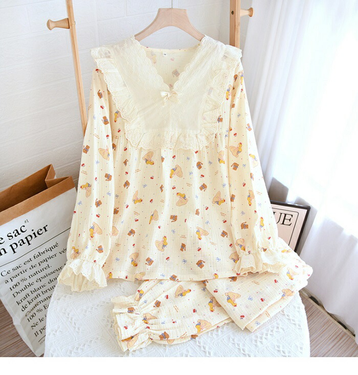 【楽天市場】部屋着 パジャマ レディース ウィメンズ セットアップ 長袖 上下セット ルームウェア ガーリー フェミニン カジュアル 韓国系 ...