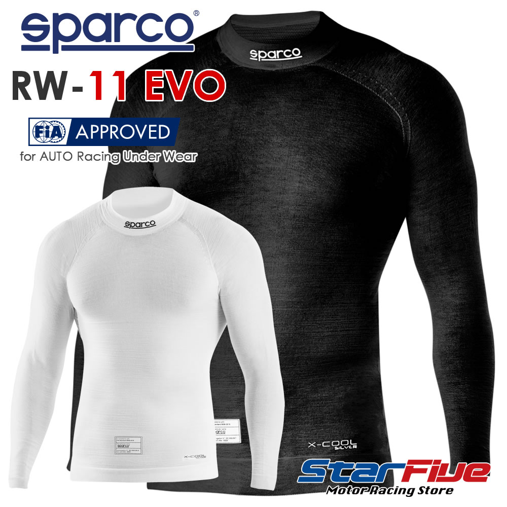 【楽天市場】スパルコ 耐火シャツ 4輪用 RW-11 EVO アンダーウェア FIA8856-2018公認 Sparco 2025年継続モデル：Star5 スターファイブ