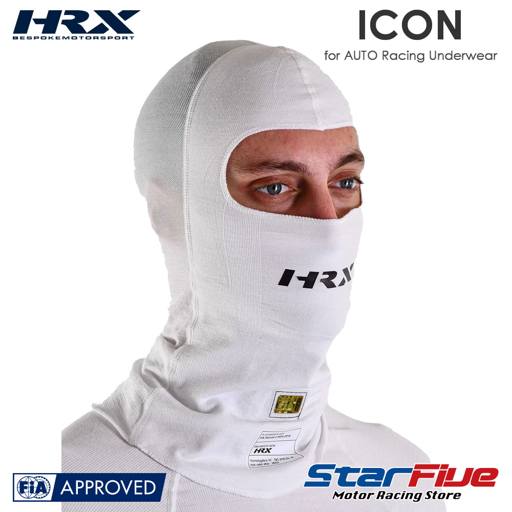 【楽天市場】HRX フェイスマスク 耐火 4輪用 ICON アイコン ホワイト FIA8856-2018公認 アンダーウェア：Star5 スターファイブ