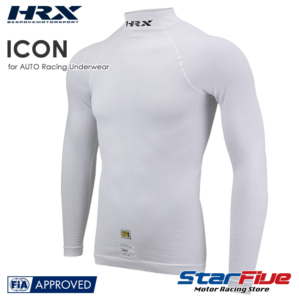 【楽天市場】HRX 耐火シャツ 4輪用 ICON アイコン ホワイト FIA8856-2018公認 耐火 アンダーウェア：Star5 スターファイブ