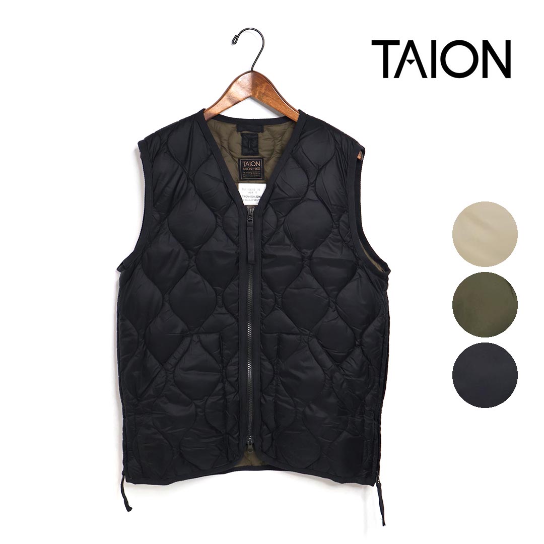 【楽天市場】メンズ レディース TAION タイオン ミリタリー Vネック Wジップ ダウン ベスト UNISEX 品番：TAION-001ALSZML-1：HANGERS Store