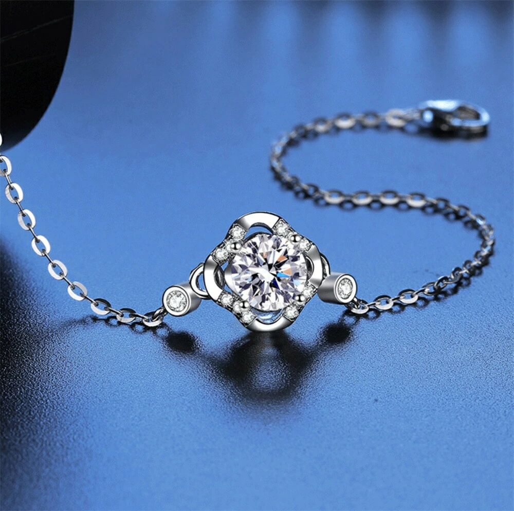 【楽天市場】【レビュー特典 20％OFF】ブレスレット モアサナイト チェーン ダイヤモンド 人工ダイヤモンド より輝く 1カラット シンプル 綺麗 オシャレ キレイめ 可愛い プレゼント ...