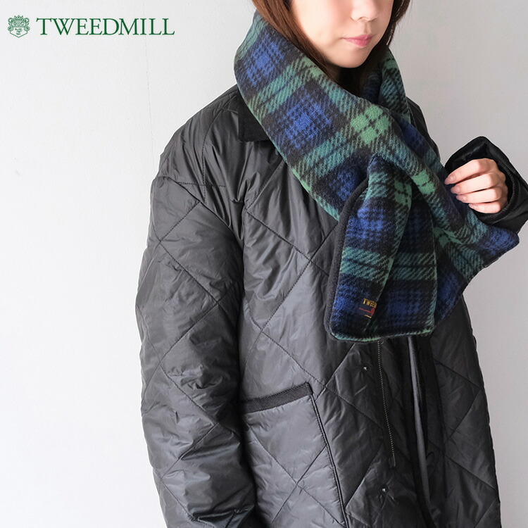 【楽天市場】【LINE登録で500円オフクーポン】 TWEEDMILL ツイードミル REV FLEECE SCARF with SLIT ...
