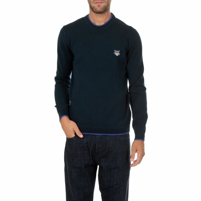 【楽天市場】ケンゾー KENZO Blue Tiger logo pullover 5PU2023AB76AW18 Men ニット・セーター ...
