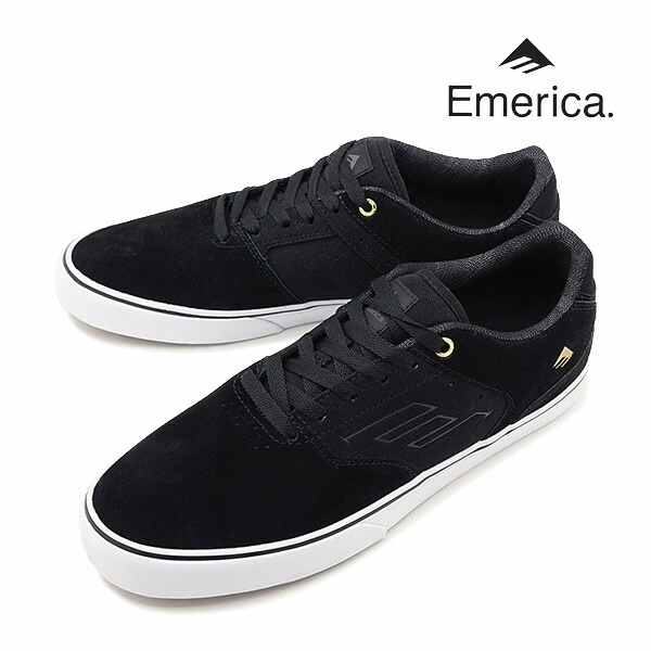 【楽天市場】エメリカ スニーカー EMERICA LOW VULC(ロウ バルク) BLACK-GOLD-WHITE スケボーシューズ ...