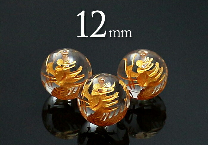 【楽天市場】【粒売】水晶四神ビーズ(金彫り)/青龍12mm丸玉【メール便発送可・ばら売り・卸価格】：パワーストーン天然石 STONE HACCI