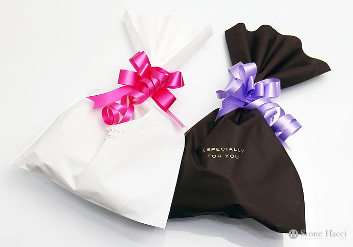 【楽天市場】【有料ギフトラッピングサービス】ギフト袋(中)ホワイト・ブラウン※リボン付き：パワーストーン天然石 STONE HACCI