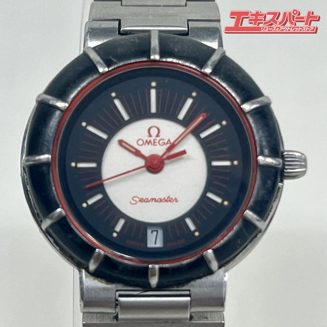 【楽天市場】OMEGA オメガ シーマスター ダイナミック レディース クオーツ腕時計 1426 ブラック×レッド デイト 中古品 湘南台店 ...