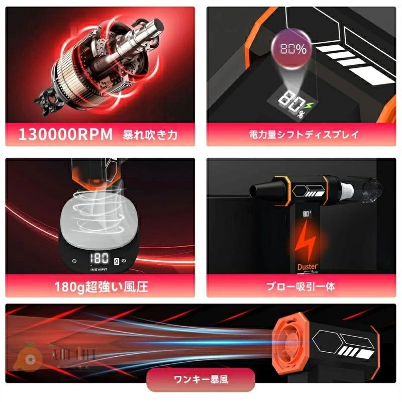 【楽天市場】吹引掃除 3.5時間充電 8000mAh 7.4V 100段風速 大風量 小型 吸引一体型：ストア石丸