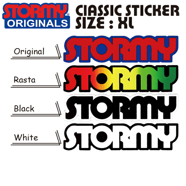 【楽天市場】【STORMY】Original Classic Sticker Size XL(ストーミー オリジナル ステッカー XLサイズ ...