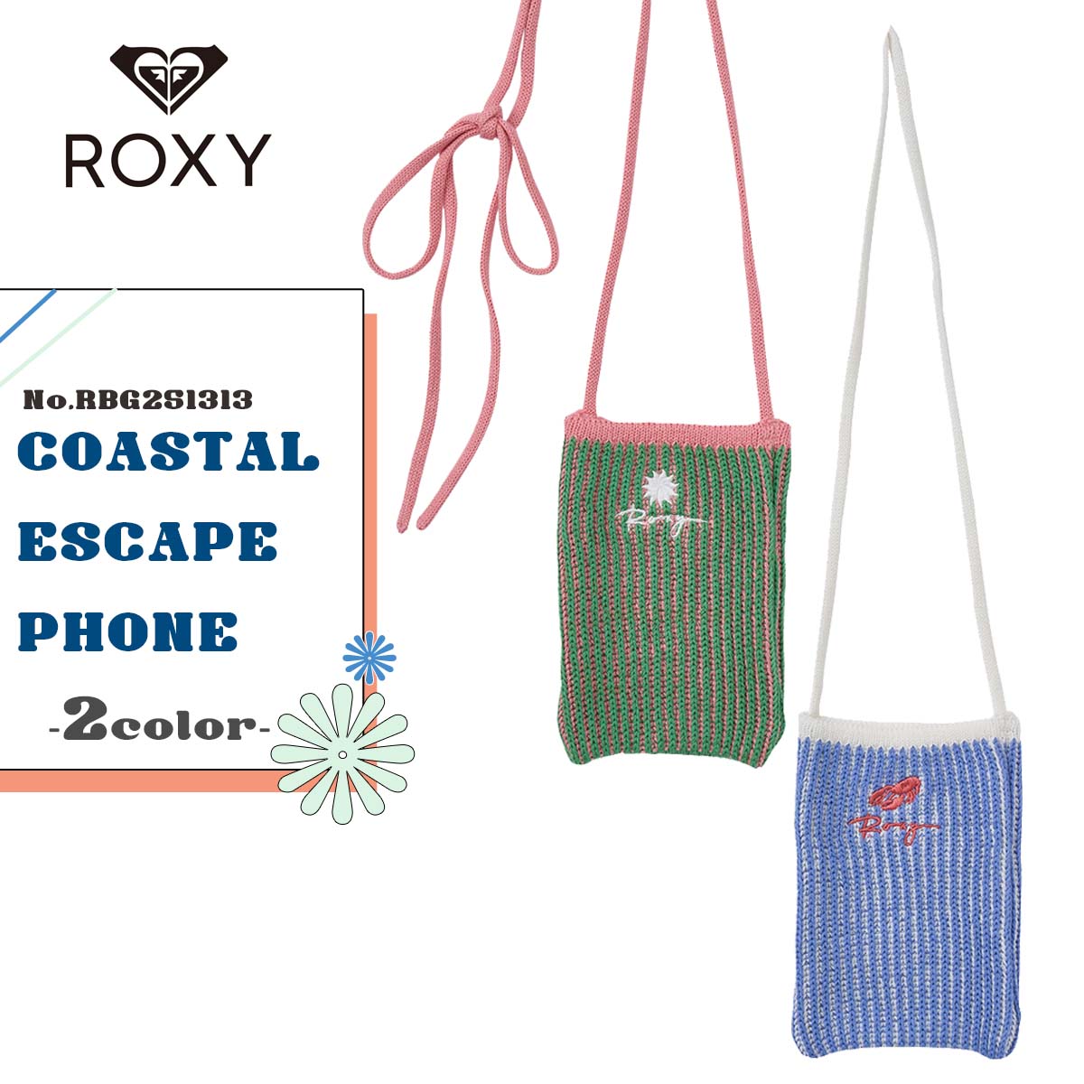 【楽天市場】25 SS ROXY ロキシー ショルダーバッグ COASTAL ESCAPE PHONE BAG ストライプ スマホ 財布 調整 ...