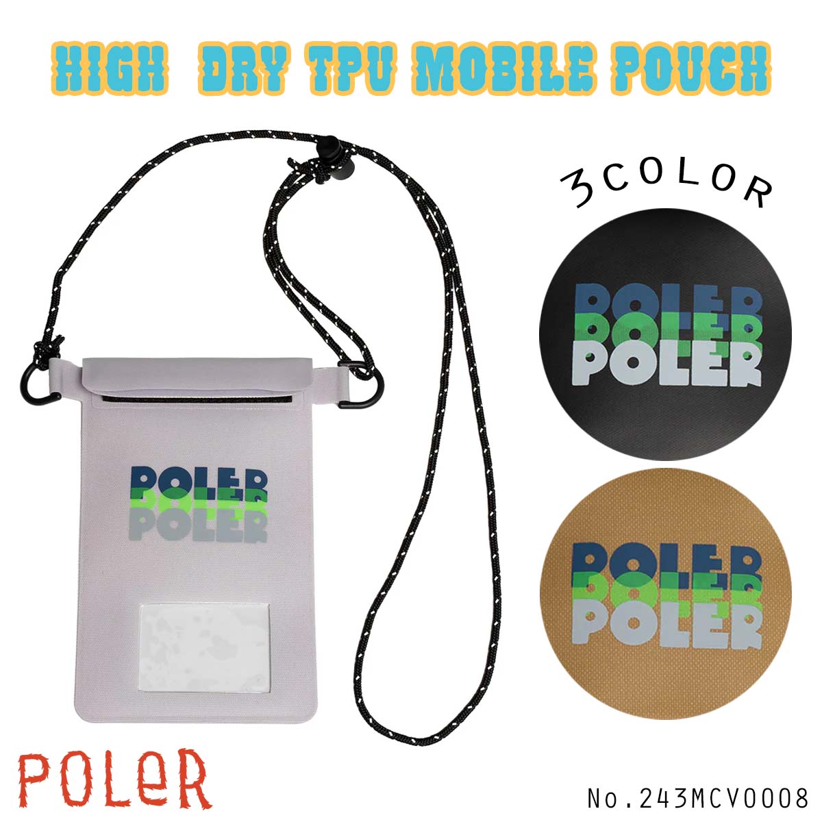 【楽天市場】24 POLeR ポーラー ポーチ HIGH&DRY TPU MOBILE POUCH 携帯 スマホ iphone 防水 ストラップ付き アウトドア 首掛け おしゃれ かわいい ...