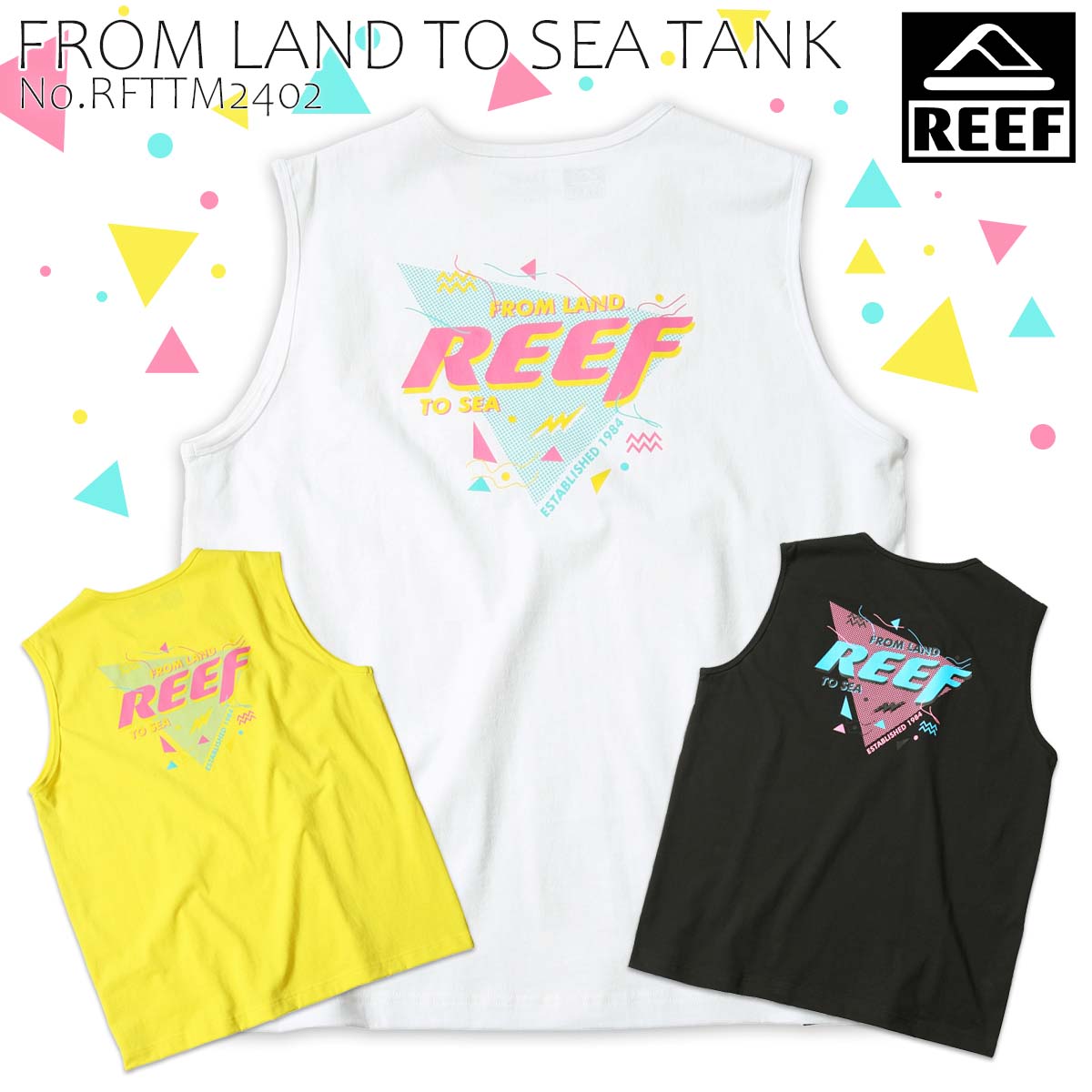 【楽天市場】24 REEF リーフ タンクトップ FROM LAND TO SEA TANK ノースリーブ 袖なし トップス 夏服 コットン ...