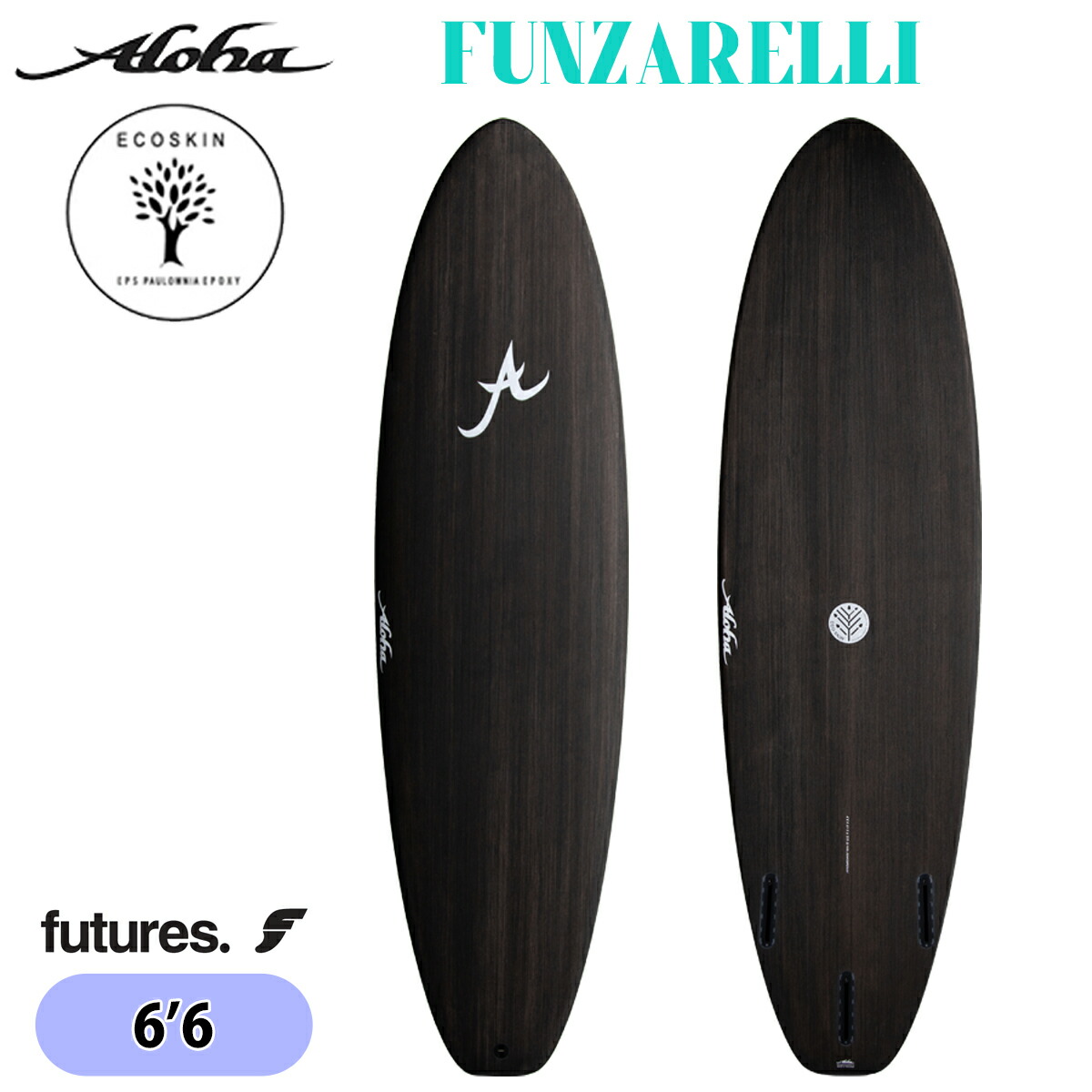 【楽天市場】【10/4～10/8エントリーでP10倍】25 ALOHA SURFBOARDS アロハ サーフボード FUNZARELLI 6’6 エコスキン 3fin Futures ...