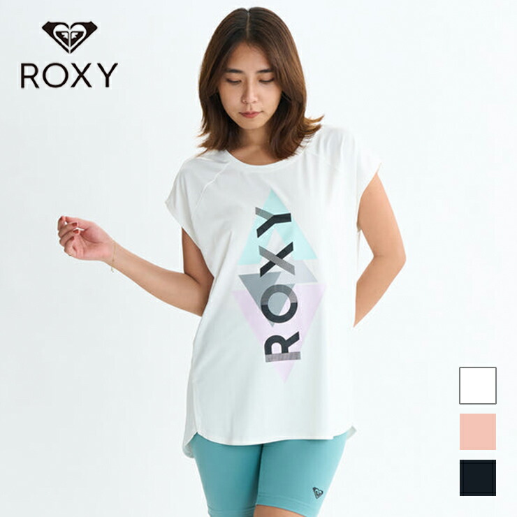 【楽天市場】ROXY ロキシー Tシャツ 半袖 ユニセックス 速乾 水陸両用 ロゴ UV エクササイズ フィットネス ジム スポーツ ダンス ヨガ ウェア ブラック ホワイト ピーチ ...