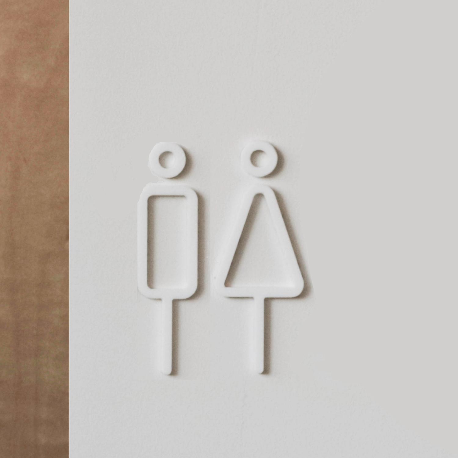 【楽天市場】MOHEIM/RESTROOM SIGN 2pcs acryl ホワイト：STYLE STORE version.R