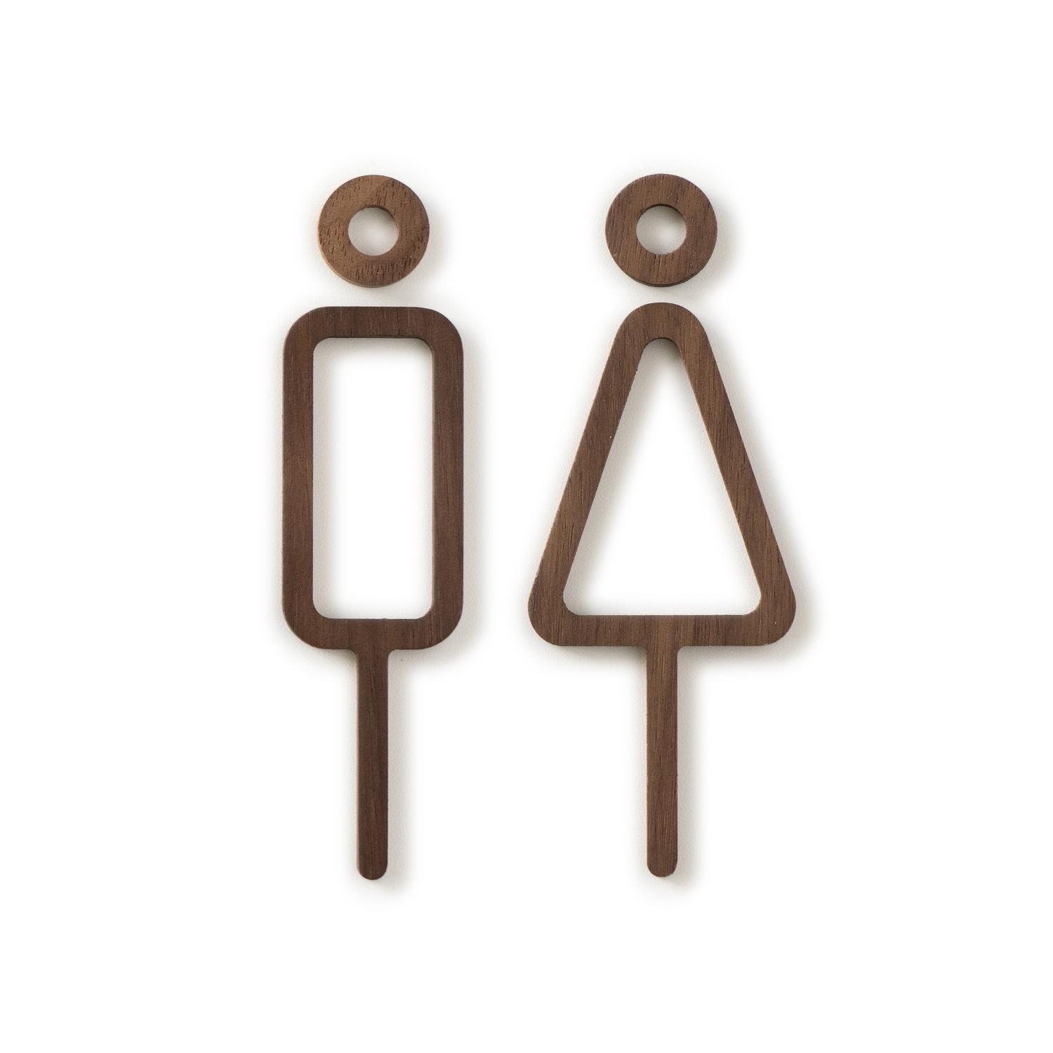 【楽天市場】MOHEIM/RESTROOM SIGN 2pcs wood walnut：STYLE STORE version.R