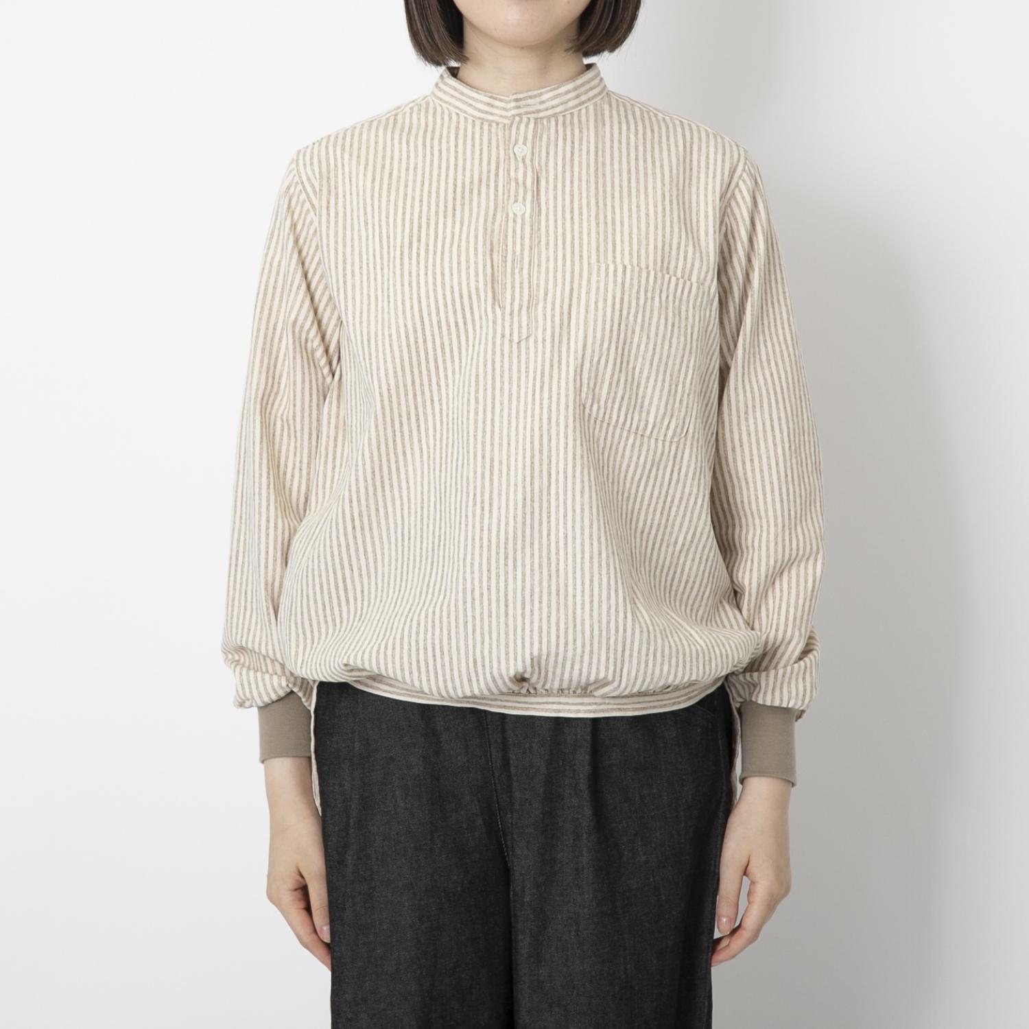 【楽天市場】motone/エンゲイシャツ ストライプ グレージュ / S：STYLE STORE version.R