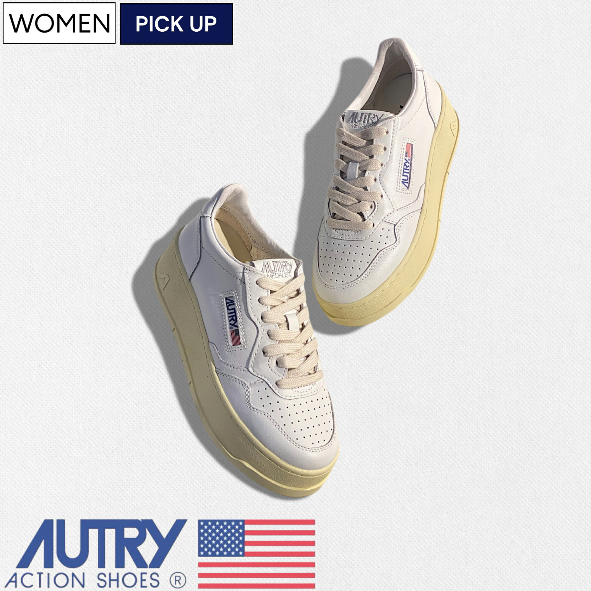 【楽天市場】【定価35,200円(税込)】AUTRY-オートリー- 定番のMEDALISTに厚底ソールを合わせアップグレードしたCREEPERはラグジュアリーで上品な1足！インソール部分に ...