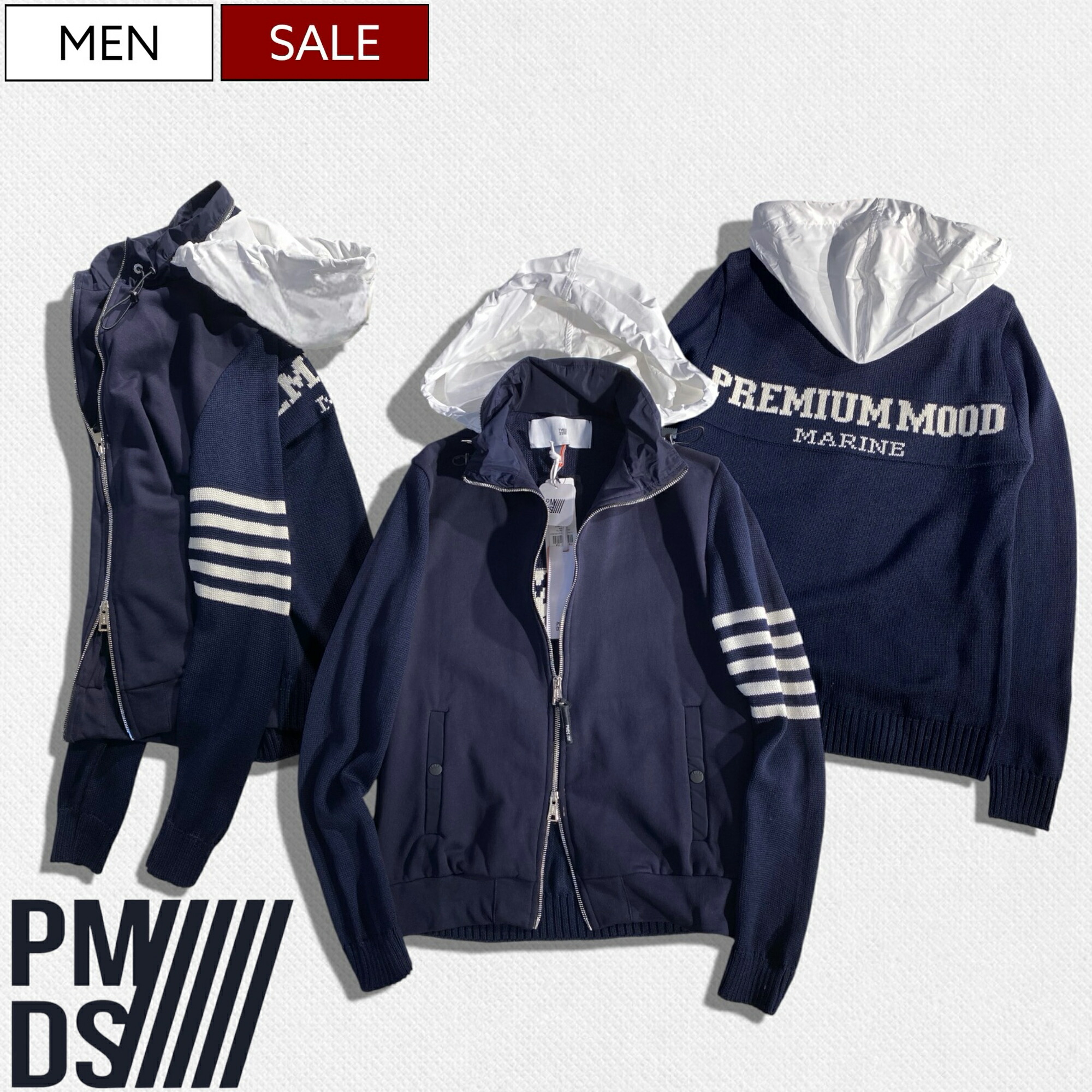 【楽天市場】【定価53,900円(税込)】PREMIUM MOOD DENIM SUPERIOR-プレミアムムードデニムスペリオール- PMDS 異素材コンビが秀逸！ウール混ニットコンビ ...