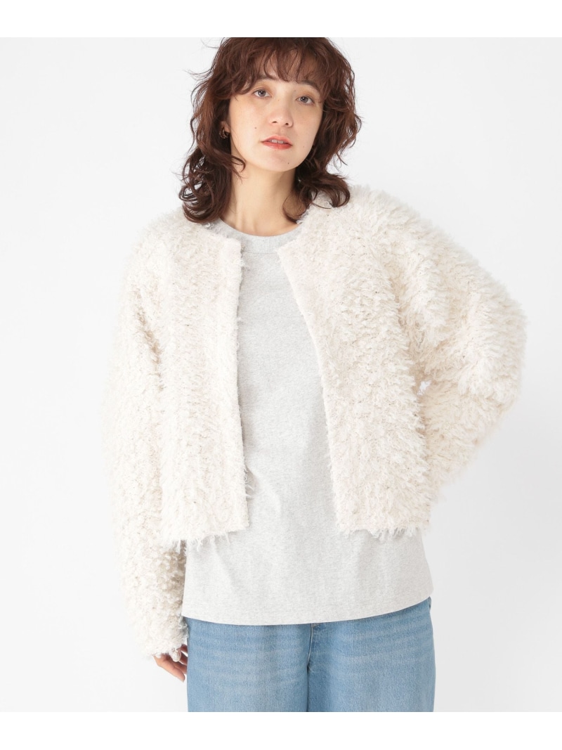 【楽天市場】フェザークルーネックカーディガン studio CLIP スタディオクリップ トップス カーディガン ホワイト グレー【送料無料】[Rakuten Fashion]：studio ...