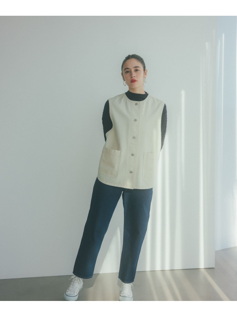 【楽天市場】ノーカラーデニムベスト《CLIP denim》 studio CLIP スタディオクリップ トップス ベスト・ジレ ブルー ...