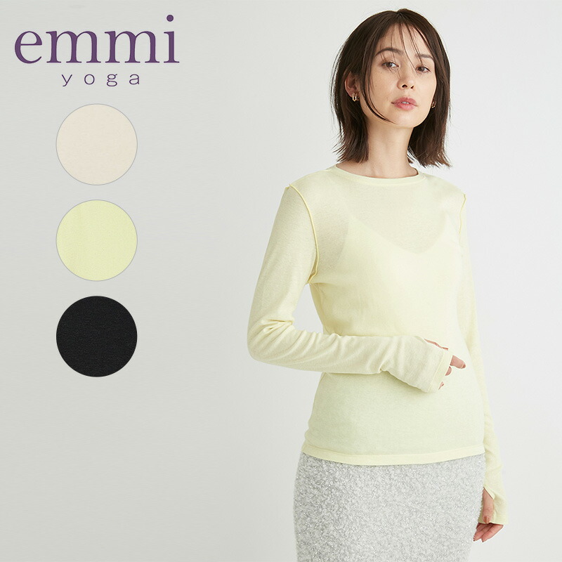 【楽天市場】【セール 50％OFF】エミ アトリエ emmi atelier トップス PlaX シアープルオーバー 13WCT245040 2024AW 長袖 シアー イージーケア 親指 ...