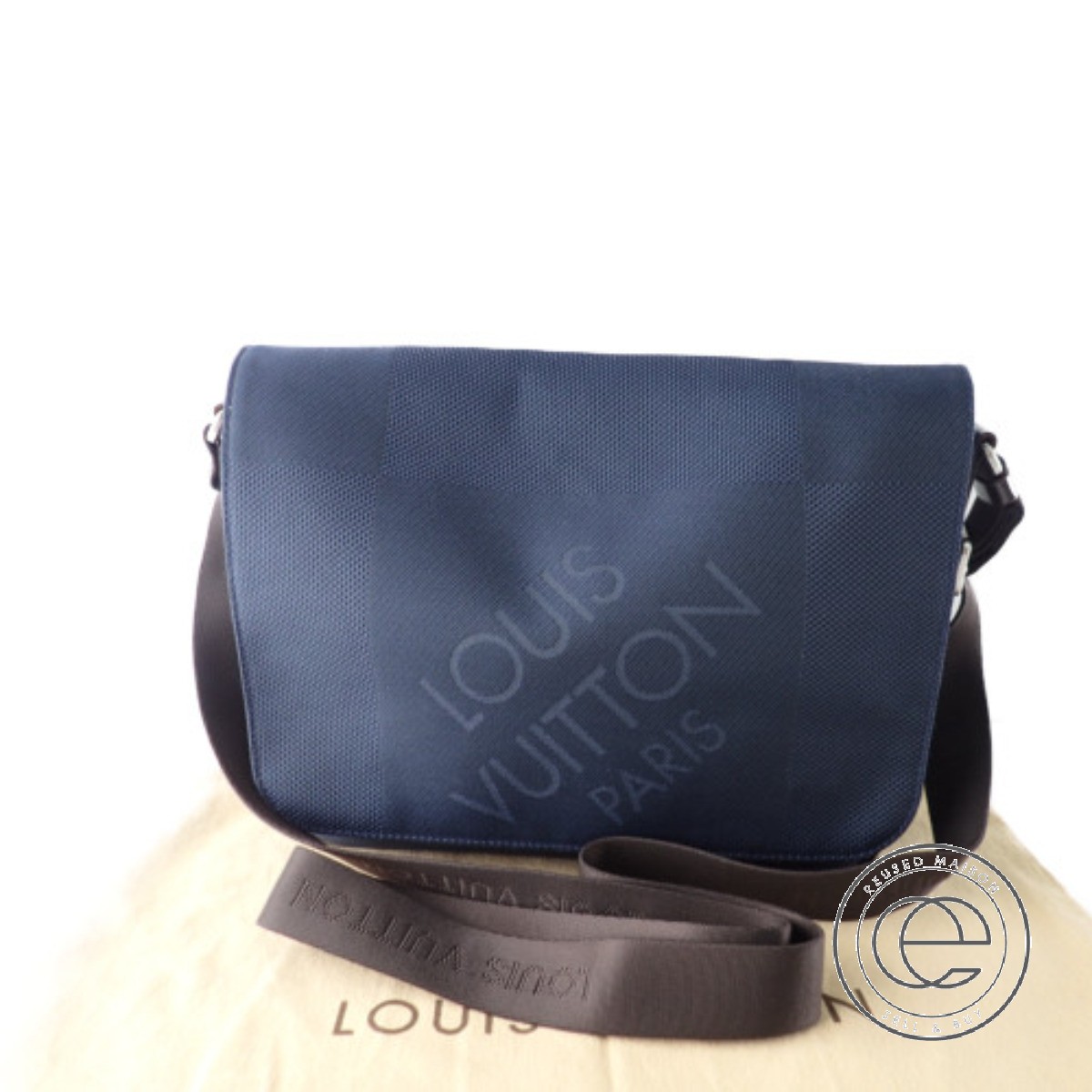 【楽天市場】LOUIS VUITTON ルイ・ヴィトン N41127 プチメサジェ ダミエジェアン×レザー ショルダーバッグ ブルーオセアン ...