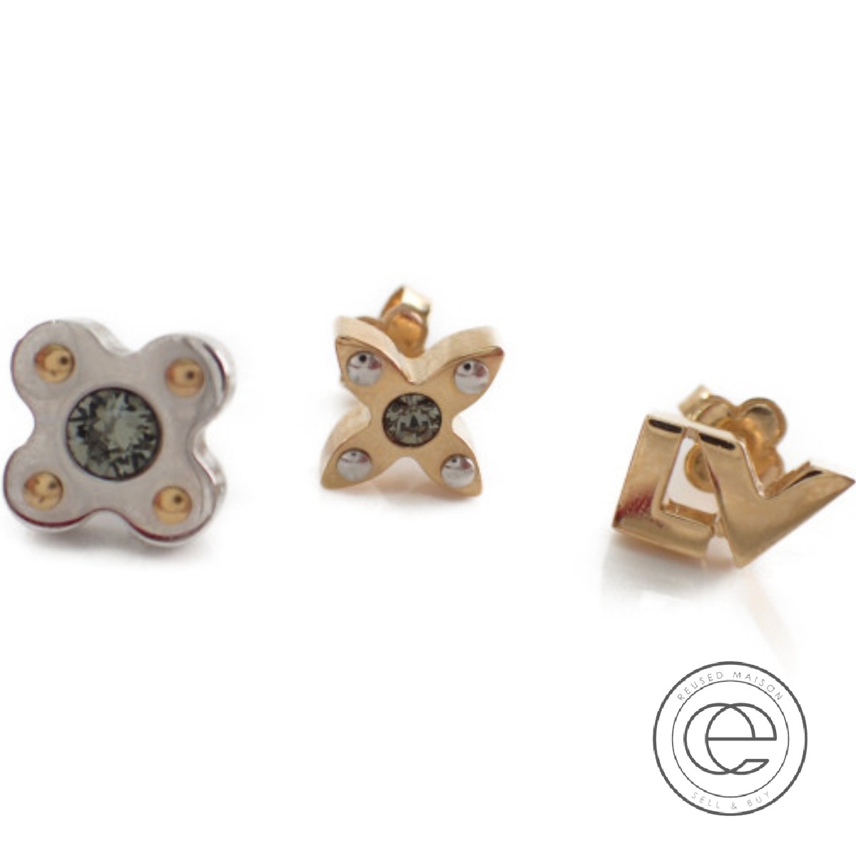 【楽天市場】LOUIS VUITTON ルイ・ヴィトン M75415 ブックル ドレイユ・ラヴ レターズ 3点セットピアス イエローゴールド ...