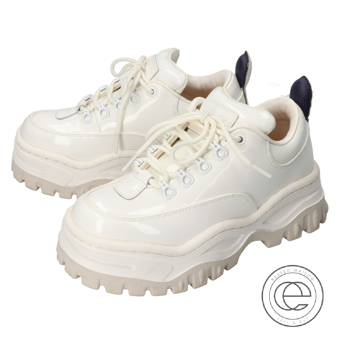 【楽天市場】Eytys エイティーズ angel patent sneakers パテントレザー 厚底スニーカー 36 ホワイト レディース【中古】：ブランドリサイクル エコスタイル
