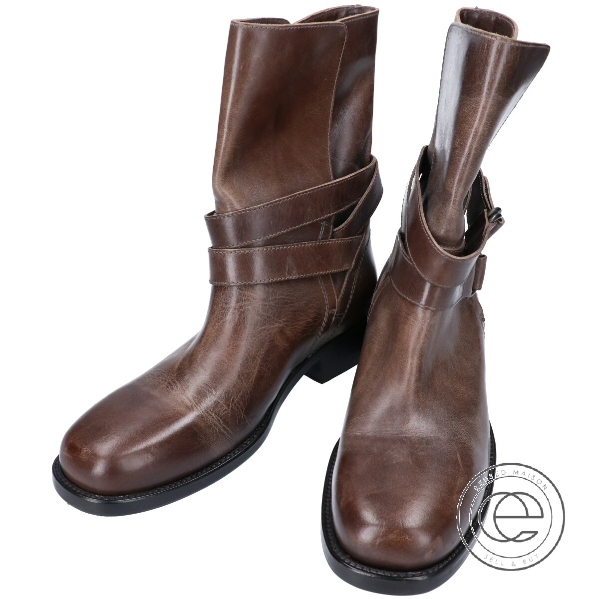 【楽天市場】BUTTERO ブッテロ B1498 レザーベルトブーツ 41 ダークブラウン メンズ 【中古】：ブランドリサイクル エコスタイル