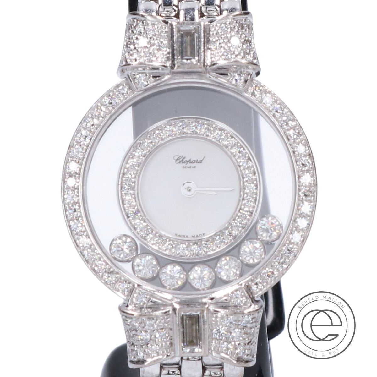 【楽天市場】Chopard ショパール 4097/1 750WG ハッピーダイヤモンド リボン クオーツ ウォッチ 腕時計 レディース 【中古 ...