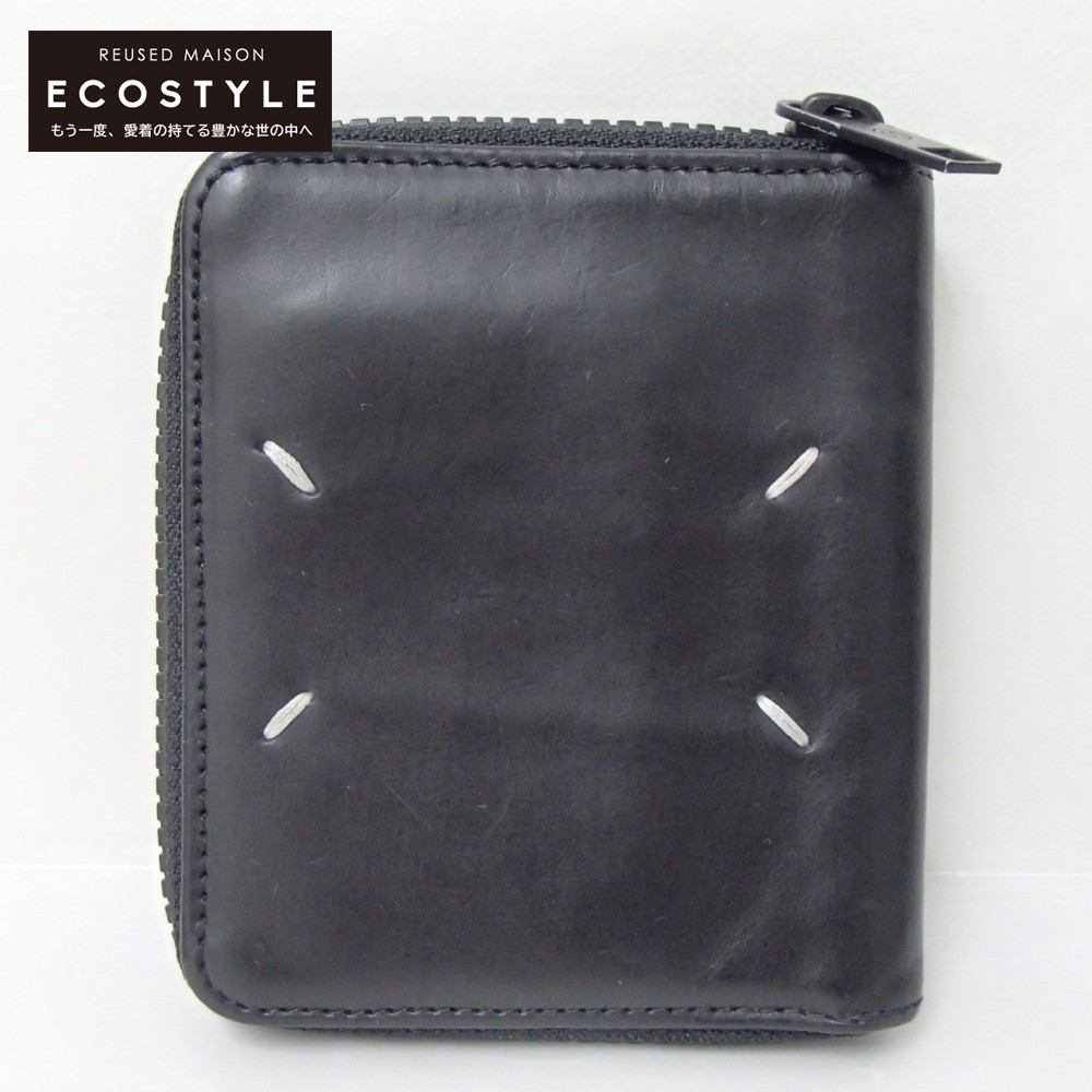 【楽天市場】Maison Margiela メゾンマルジェラ 11 S55UI0197 PS935 ラウンドジップ レザーコンパクトウォレット 二つ折り財布（小銭入れあり） ブラック メンズ ...