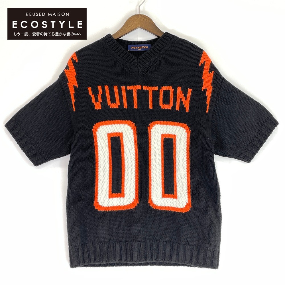 【楽天市場】LOUIS VUITTON ルイ・ヴィトン 国内正規 RM221 JYB 22SS チャンキーインタルシアフットボール半袖ニットセーター トップス S ブラック メンズ 【中古 ...