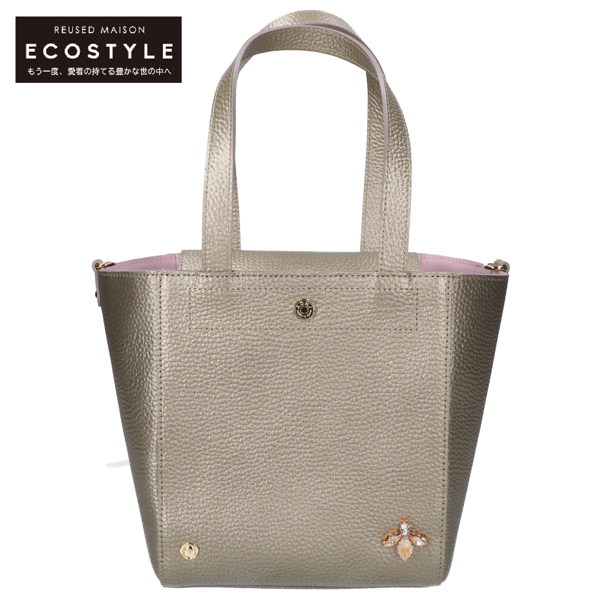 【楽天市場】A.D.M.J. Accessoires De Mademoiselle ADMJ 【新品同様】THE BEE 牛革シュリンク型押し トートバッグ シャンパンゴールド レディース ...