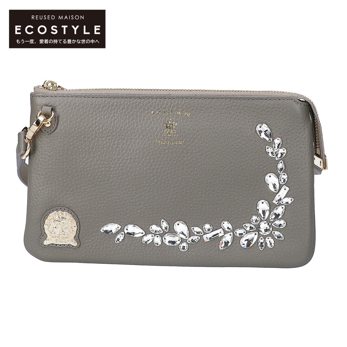 【楽天市場】A.D.M.J. Accessoires De Mademoiselle ADMJ 【美品】スワロフスキー レザー ショルダーバッグ グレー レディース 【中古】：ブランド ...