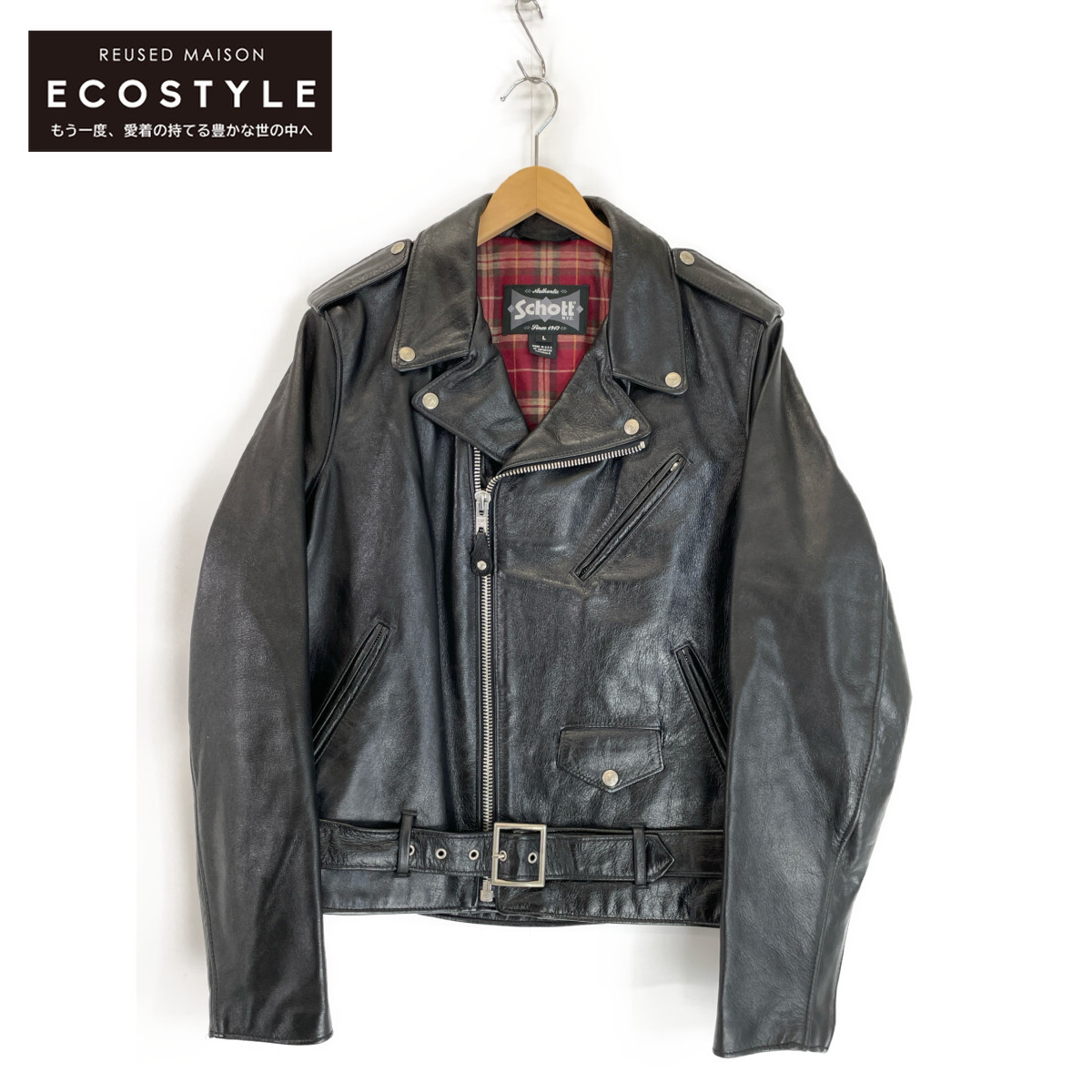 【楽天市場】SCHOTT ショット ブラック 626 USA ダブルライダースジャケット ジャケット L ブラック メンズ 【中古】：ブランドリサイクル エコスタイル