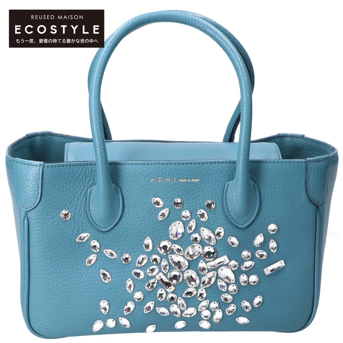 【楽天市場】A.D.M.J. Accessoires De Mademoiselle ADMJ レザー スワロフスキー クリスタル ミニ ハンドバッグ ブルー レディース 【中古】：ブランド ...